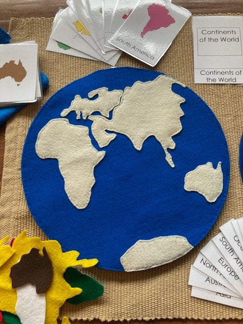 Felt Continent Map | Miss Cuteson's Class