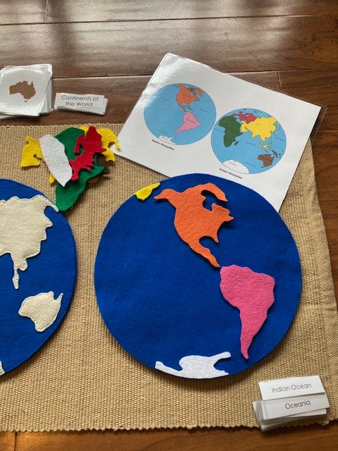 Felt Continent Map | Miss Cuteson's Class