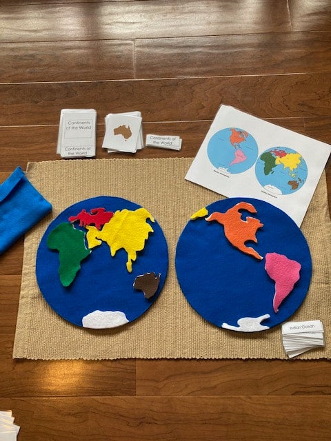 Felt Continent Map | Miss Cuteson's Class