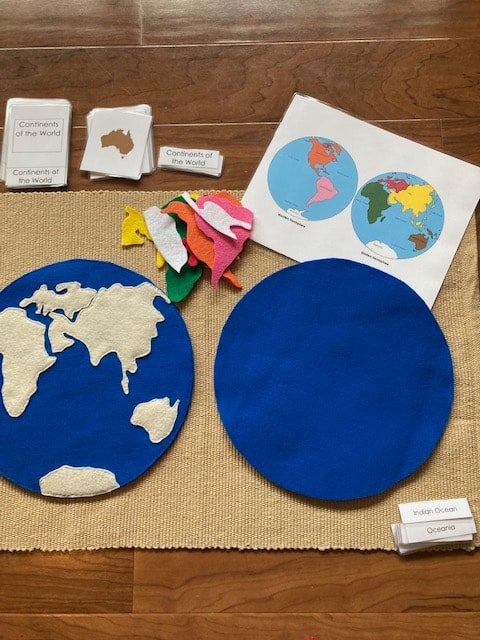 Felt Continent Map | Miss Cuteson's Class