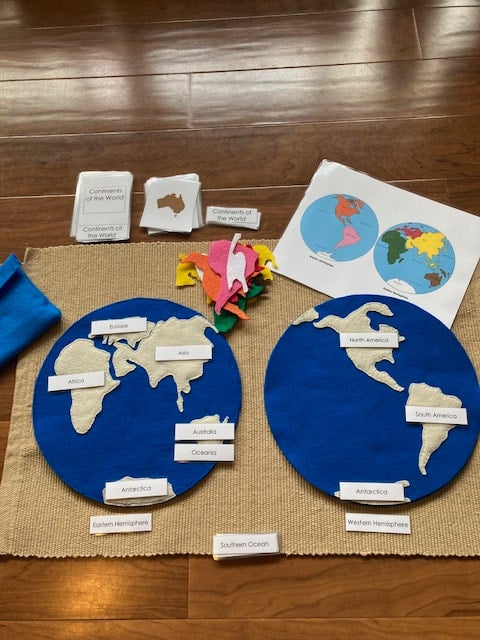 Felt Continent Map | Miss Cuteson's Class